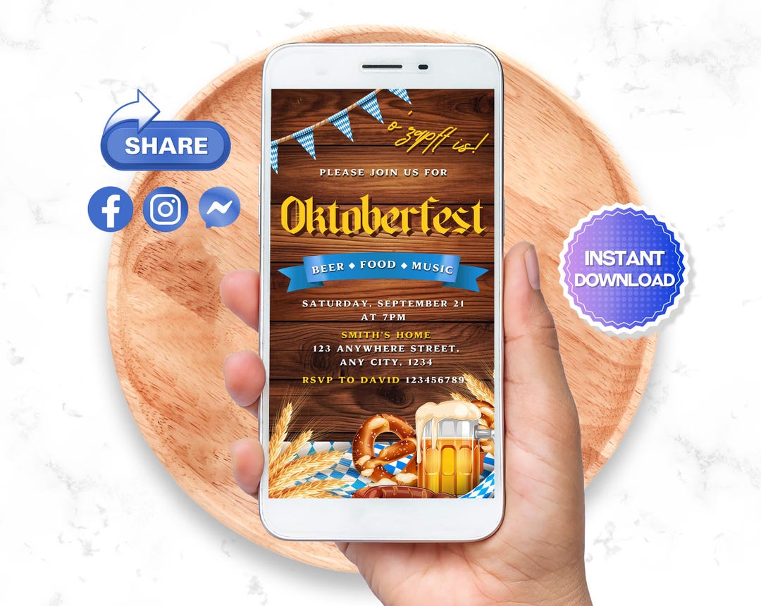 Editable Oktoberfest Invitation, Octoberfest Party Invite, Oktoberfest ...
