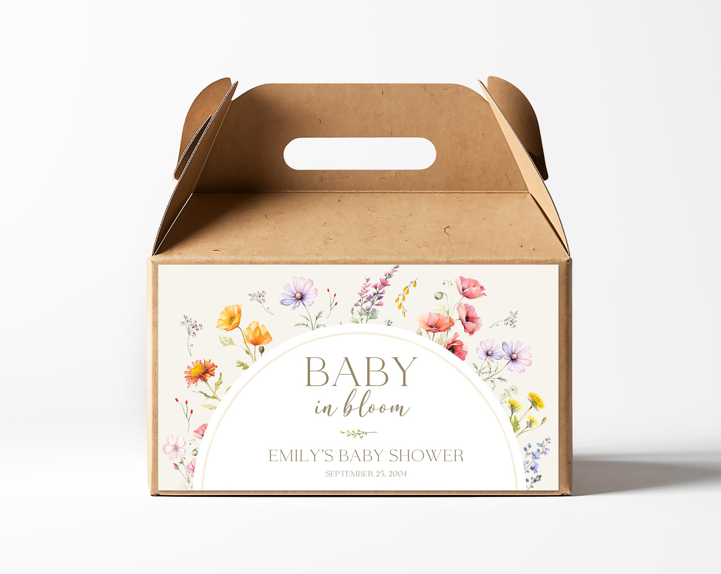 Editable Baby in Bloom Gable Box Label, Wildflower Baby Shower Gable ...