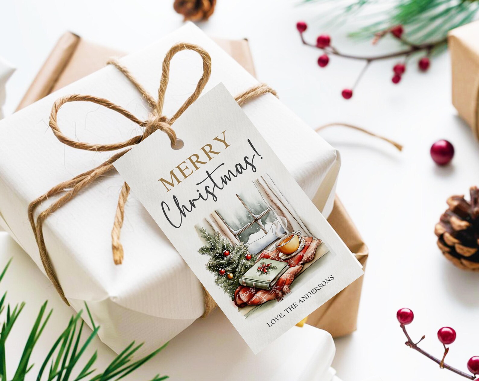 Editable Christmas Gift Tags, Holiday Gift Tag, Holiday Gift Tags ...