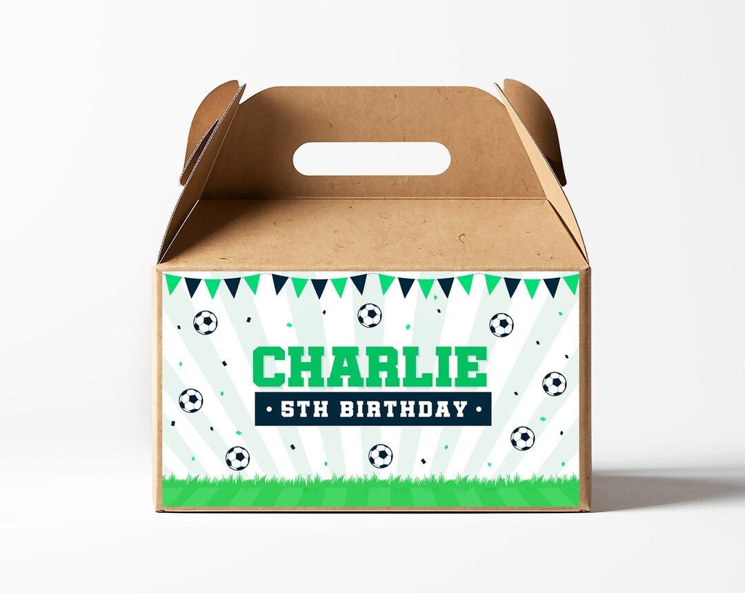 Editable Soccer Gable Box Labels, Soccer Gable Favor Box Label, Soccer ...