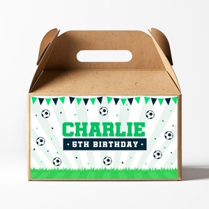 Editable Soccer Gable Box Labels, Soccer Gable Favor Box Label, Soccer ...