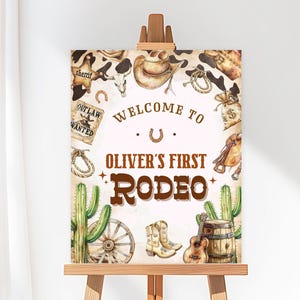 Editable Rodeo Birthday Welcome Sign, My First Rodeo Welcome Sign ...