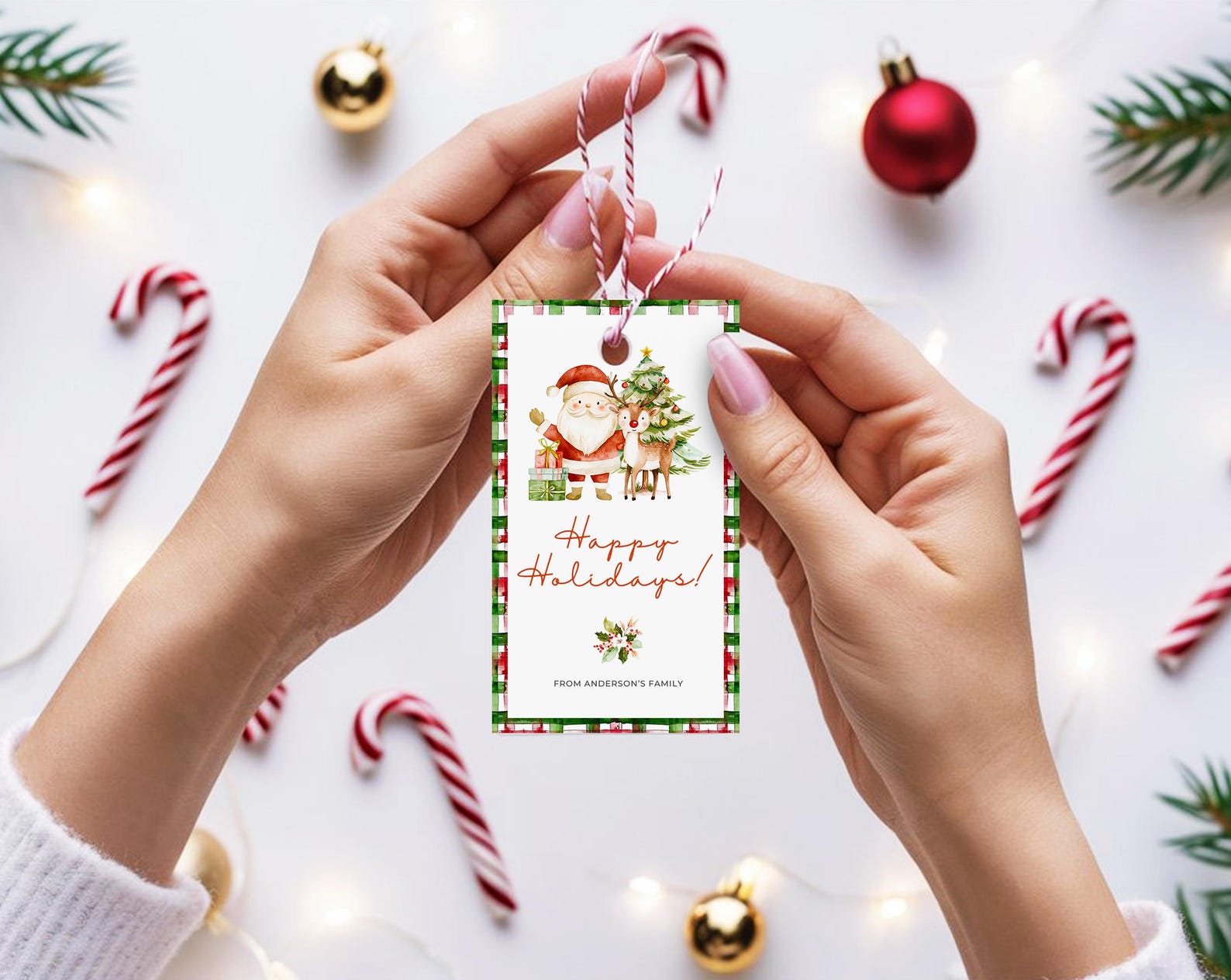 Editable Santa Gift Tags, Merry Christmas Gift Tags, Christmas Santa ...