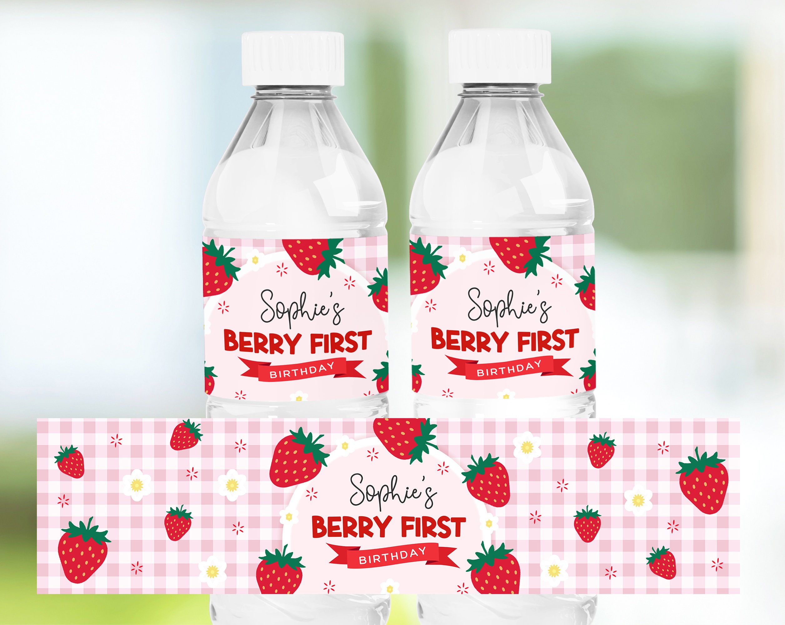 Editable Berry Water Bottle Label, Berry Water Bottle Label Printable ...