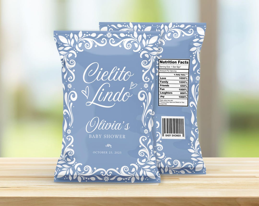 Editable Cielito Lindo Chip Bag Label, Printable Mexican Talavera Baby ...