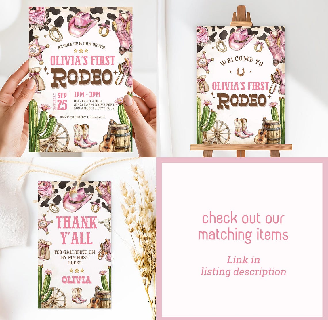 Editable Girl Rodeo Birthday Invitation, Cowgirl Birthday Invitation ...
