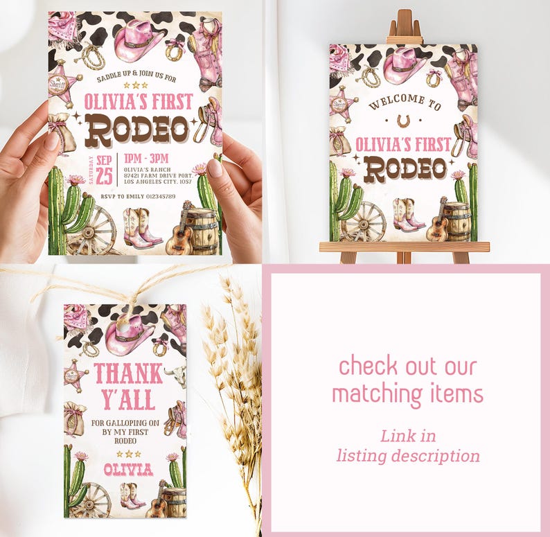 Editable Rodeo Birthday Welcome Sign, Girl Rodeo Welcome Sign, My First ...