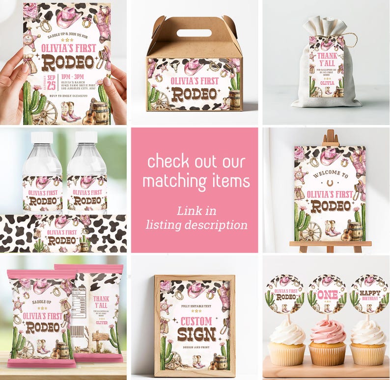 Girl Rodeo Party Favors Bundle, Cowgirl Birthday Party Bundle Kit ...