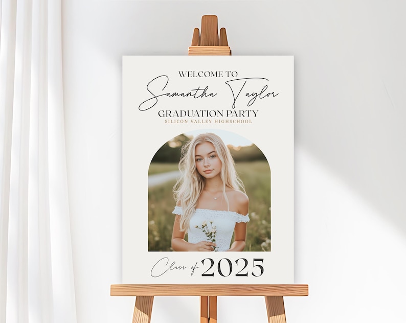 Editable Graduation Party Welcome Sign, Senior Grad Party Welcome Sign ...