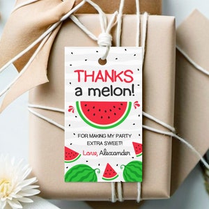 Editable Watermelon Favor Tags, One in a Melon Tags, Watermelon ...