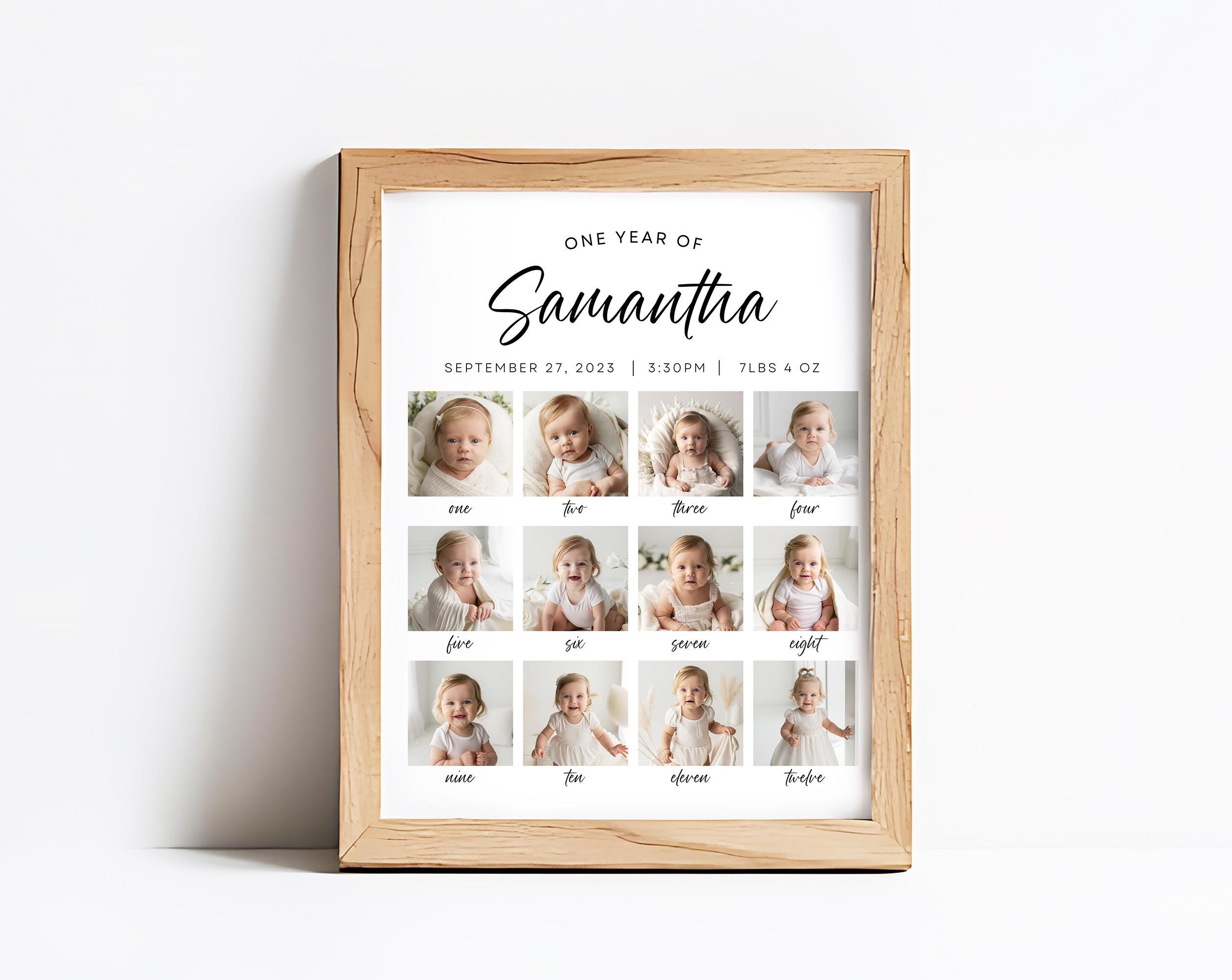 Editable First Birthday Photo Sign Template, Printable 1st Birthday ...