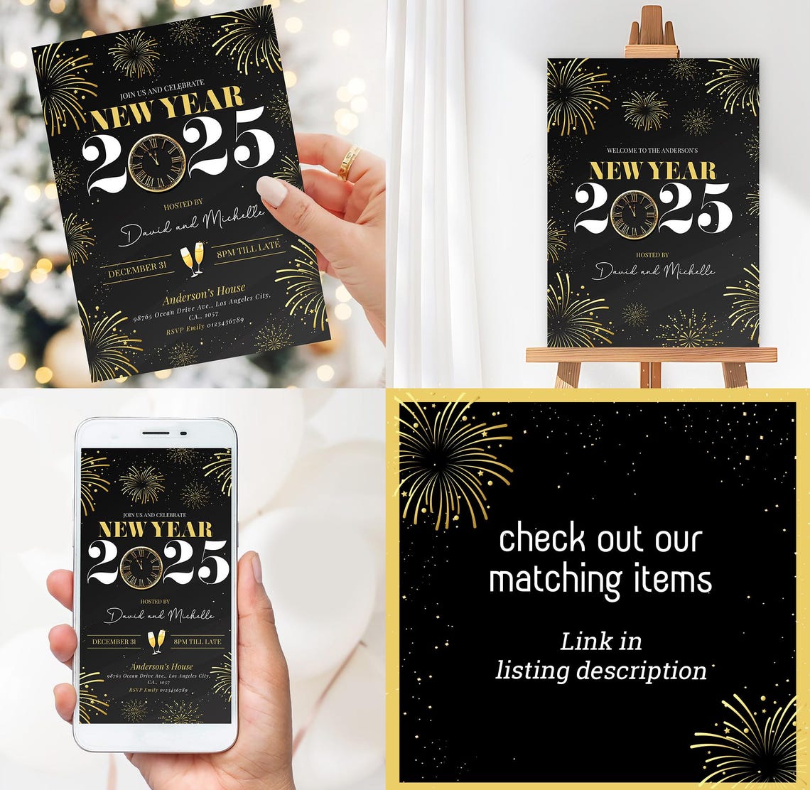 Editable New Years Party Welcome Sign, New Years Eve Welcome Sign, New ...