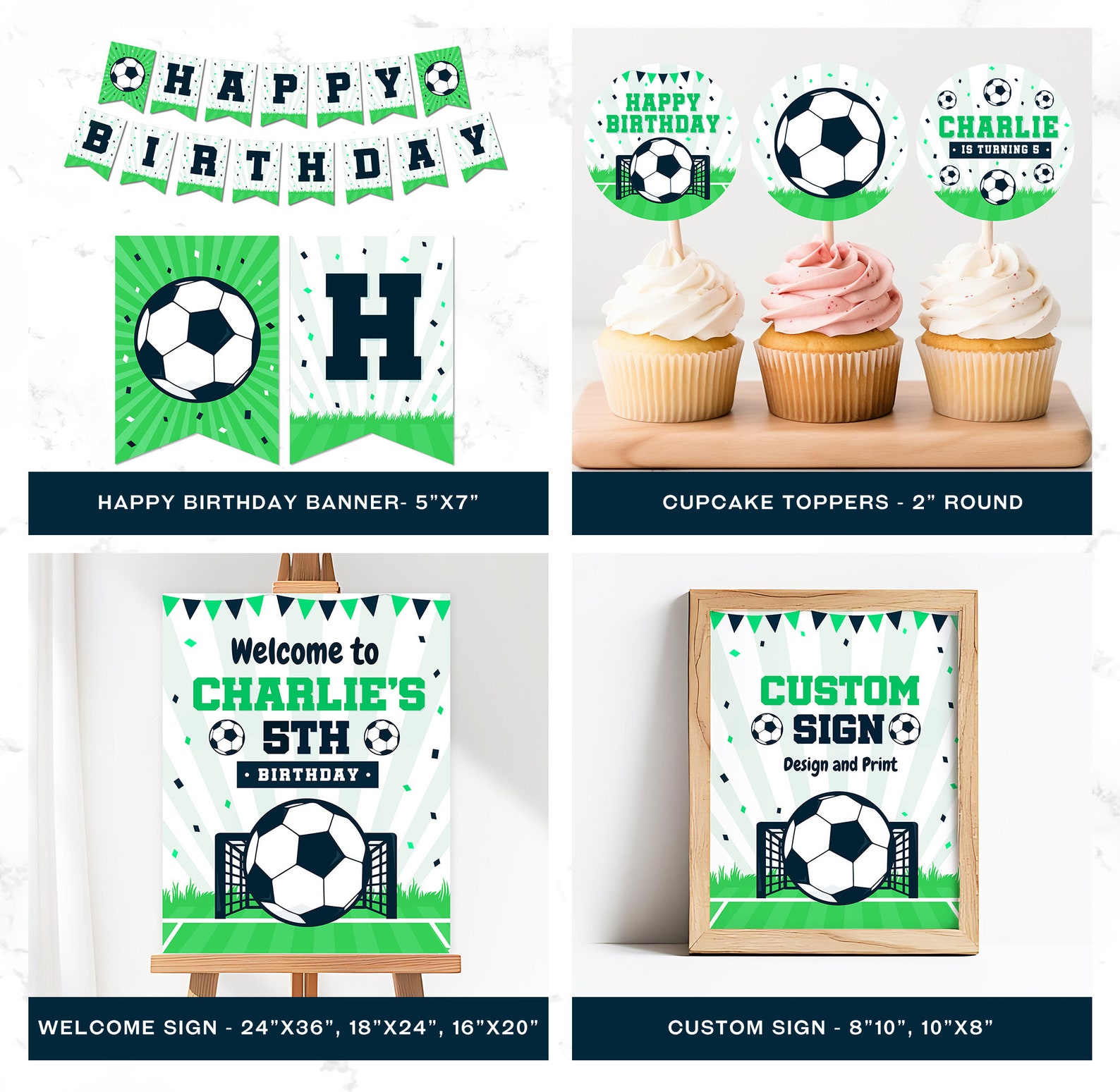 Editable Soccer Birthday Party Bundle, Football Birthday Party Bundle ...