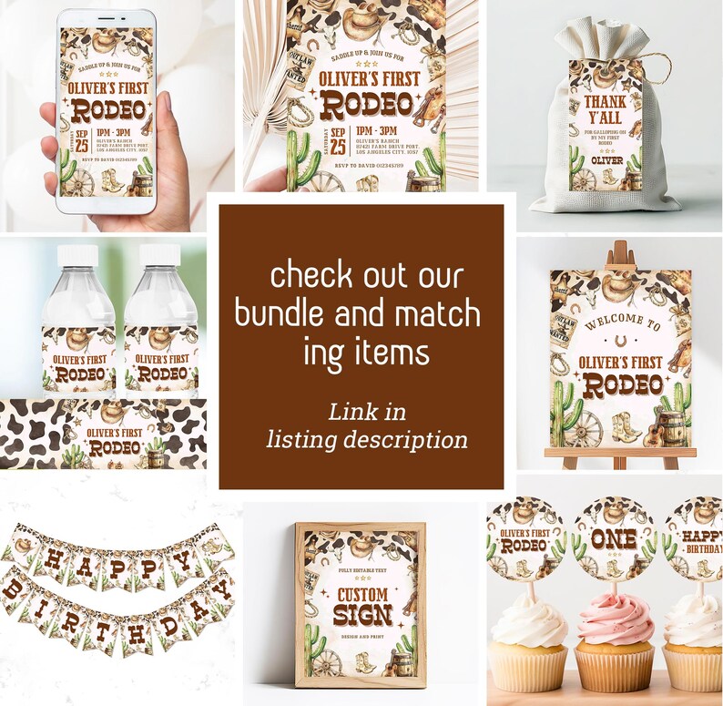 Editable First Rodeo Time Capsule Sign and Letter Card, Rodeo Guest ...