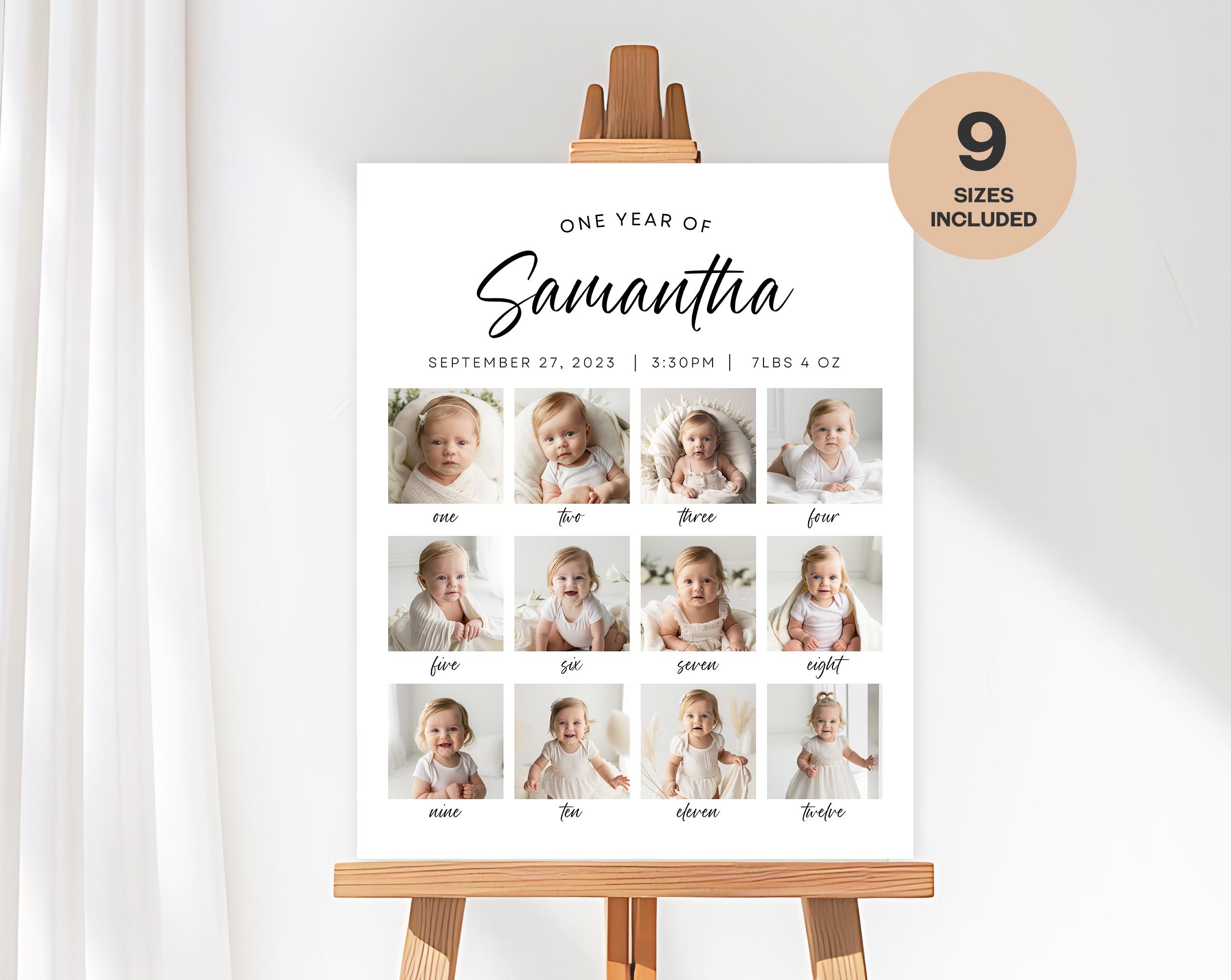 Editable First Birthday Photo Sign Template, Printable 1st Birthday ...