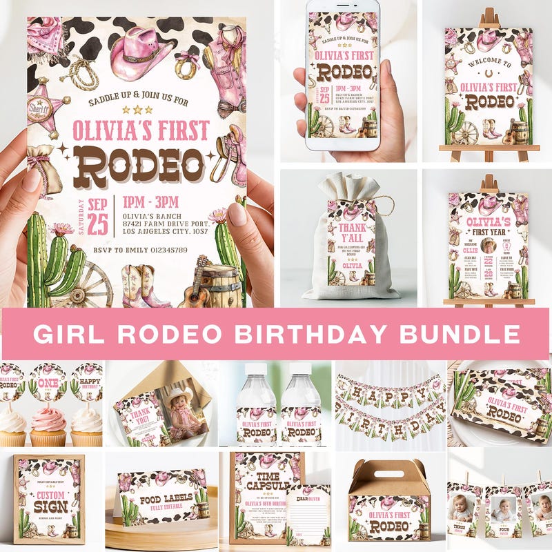 My First Rodeo Cowgirl Decorations - Etsy
