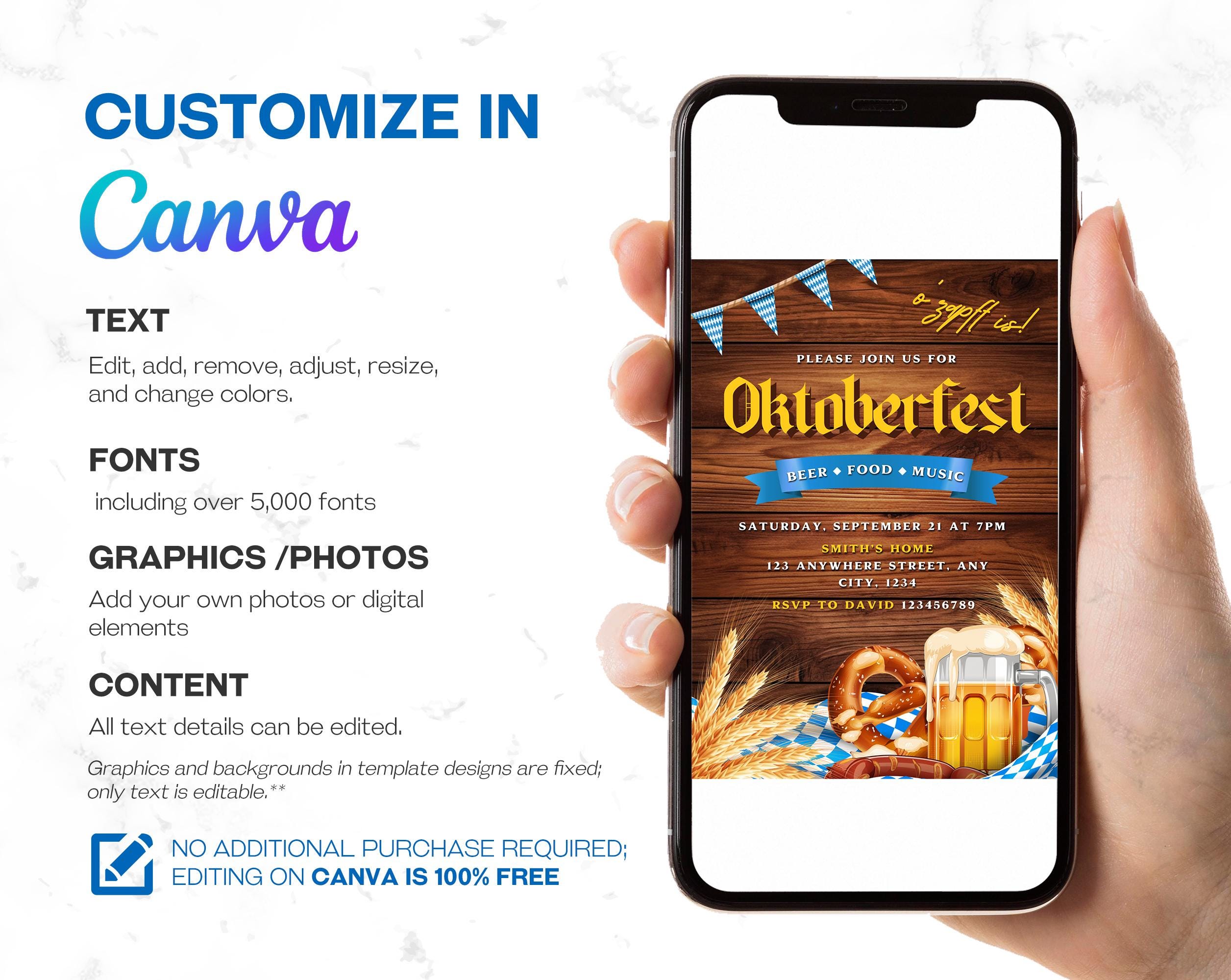 Editable Oktoberfest Invitation, Octoberfest Party Invite, Oktoberfest ...