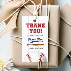 Editable Baseball Favor Tags, Baseball Thank You Tags, Baseball Gift ...
