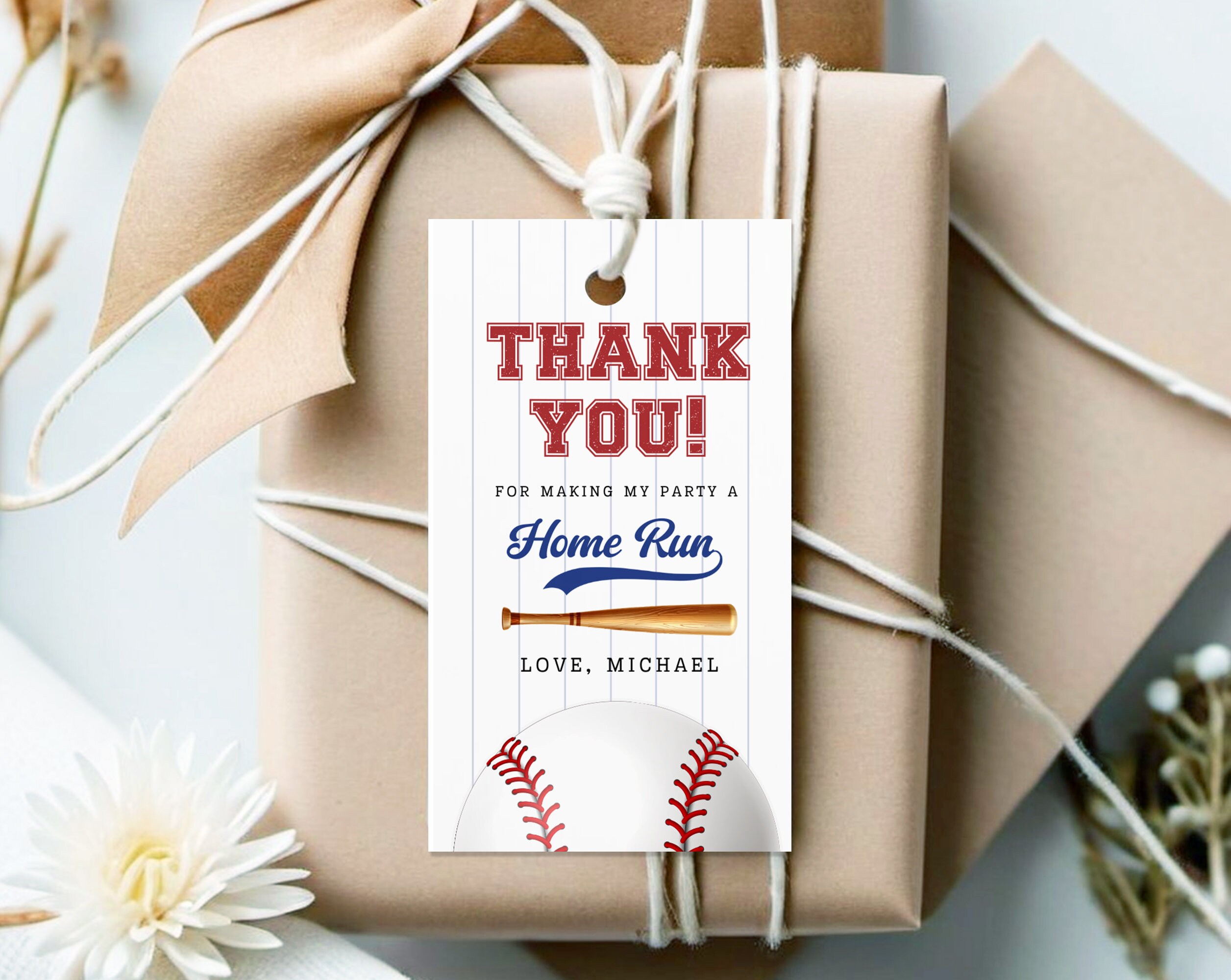 Editable Baseball Favor Tags, Baseball Thank You Tags, Baseball Gift ...