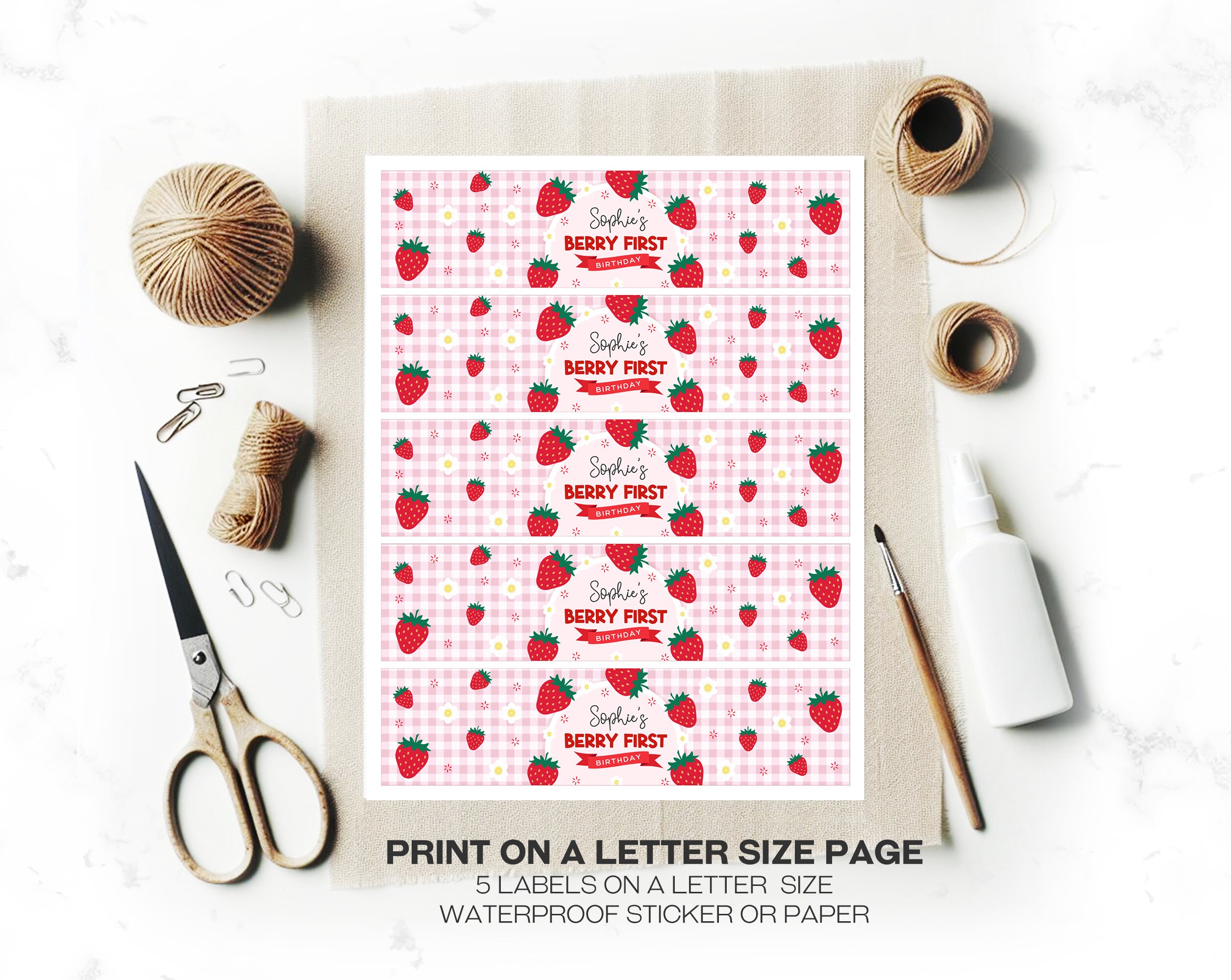 Editable Berry Water Bottle Label, Berry Water Bottle Label Printable ...