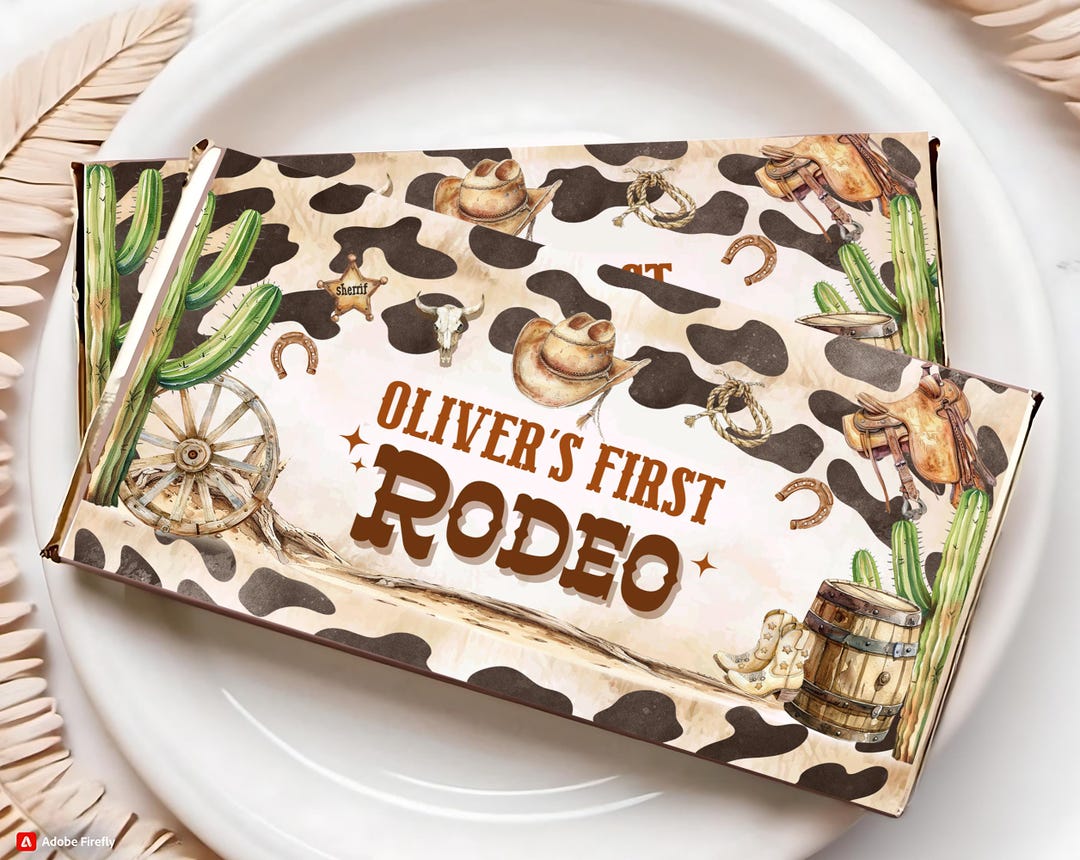 Editable My First Rodeo Chocolate Wrapper Label, Rodeo Chocolate Label ...