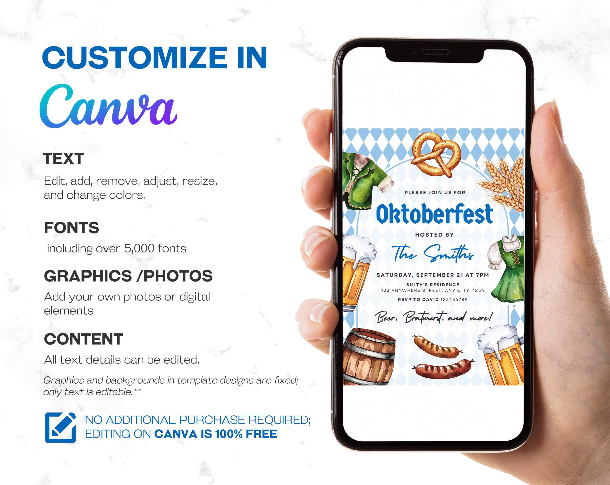 Editable Oktoberfest Invitation, Oktoberfest Party Invite, Octoberfest ...