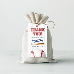 Editable Baseball Favor Tags, Baseball Thank You Tags, Baseball Gift ...