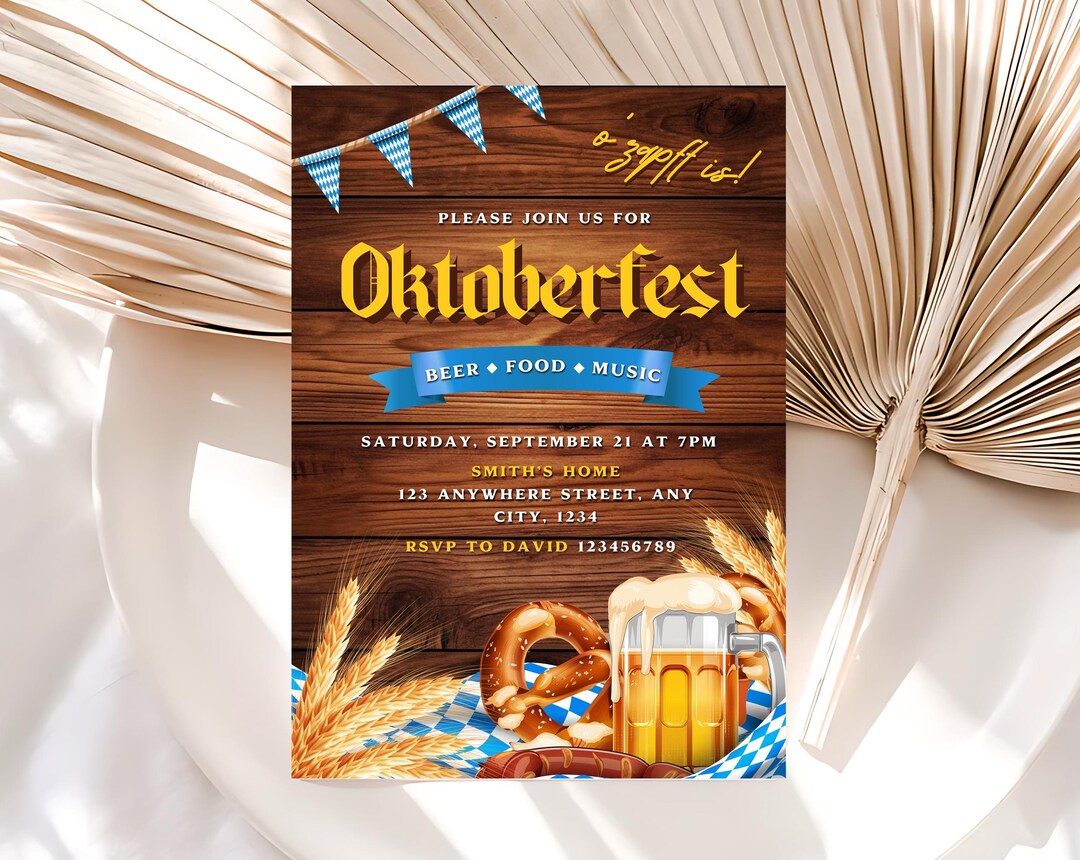 Editable Oktoberfest Invitation, Octoberfest Party Invite, Oktoberfest ...