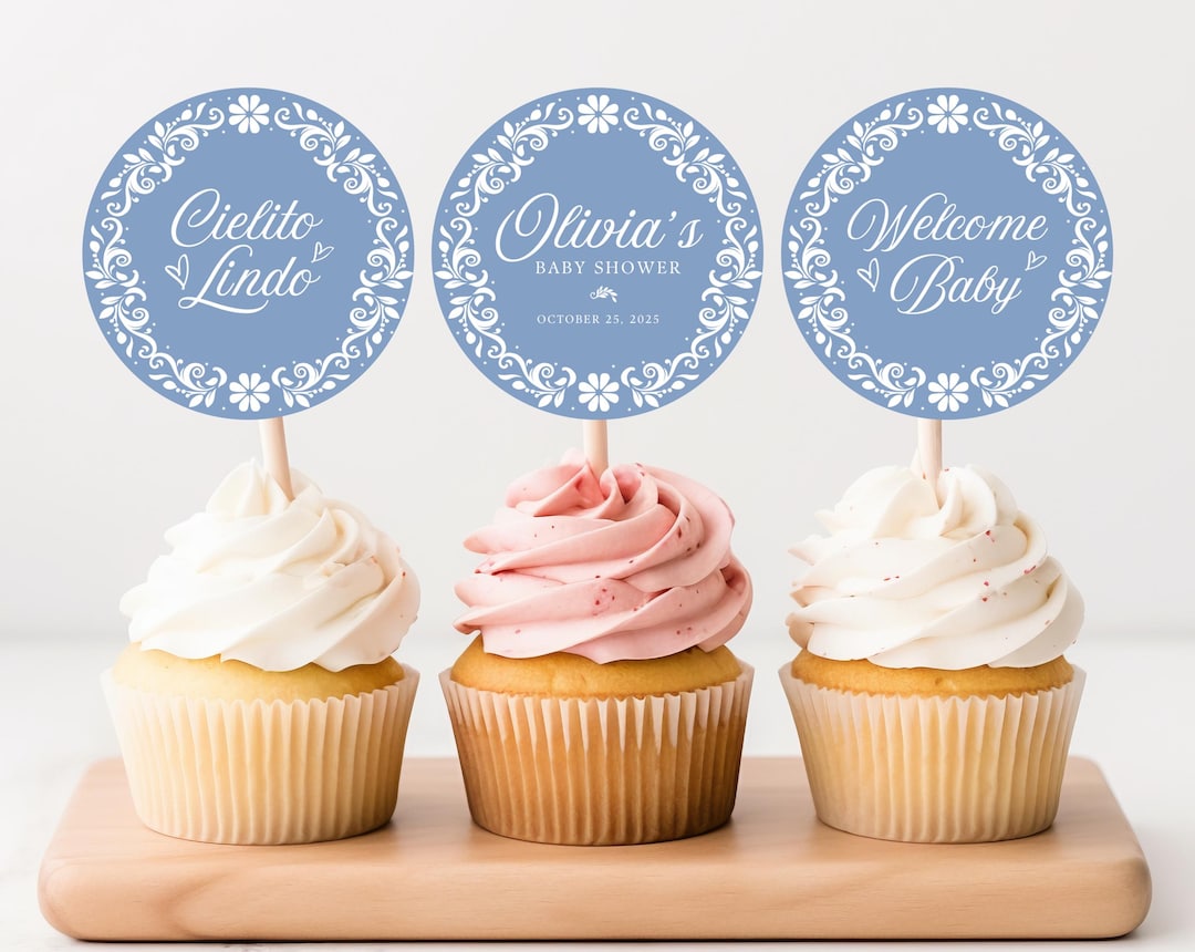 Editable Cielito Lindo Baby Shower Cupcake Toppers, Cielito Lindo ...