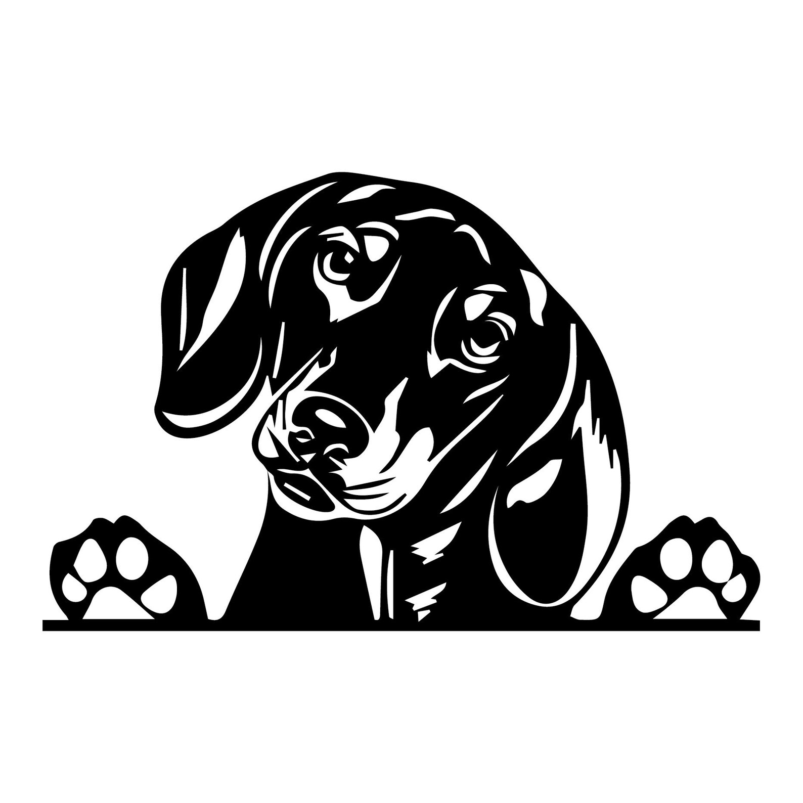 Peeking Dachshund Snag Sausage Dog Decal - Car Window Laptop Vinyl ...