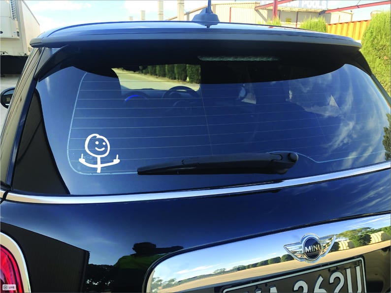 Funny Stick Figure Middle Finger Car Vinyl Decal – Bold, Rebellious ...