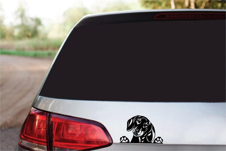 Peeking Dachshund Snag Sausage Dog Decal - Car Window Laptop Vinyl ...