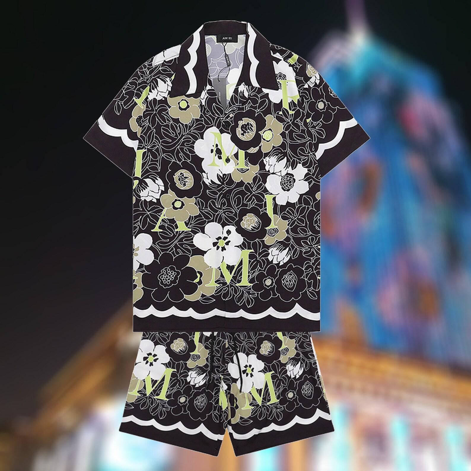 Amiri T-shirt, AMIRI Beach Shirt Sets , Vintage Amiri Logo Shirt Short ...