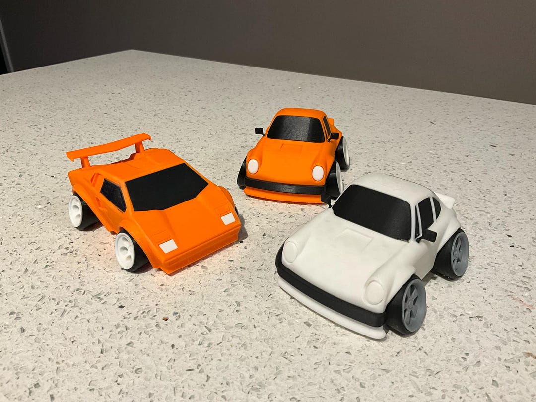 Mini Cartoon Porsche 911 and Lamborghini Countach - Etsy