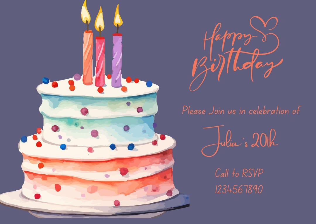 Colorful Birthday Card - Etsy