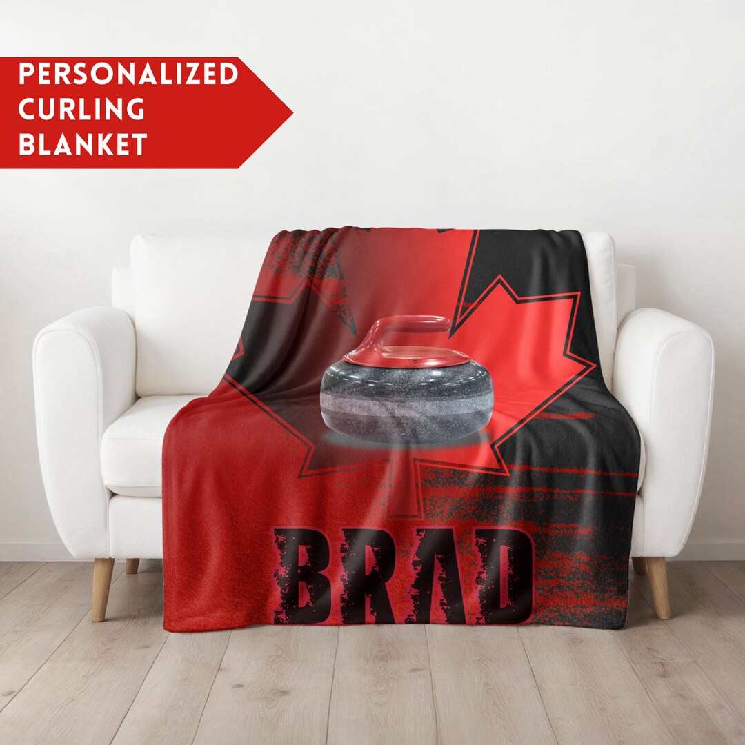 Personalized Curling Blanket With Name Custom Ice Curling Gift for Team ...