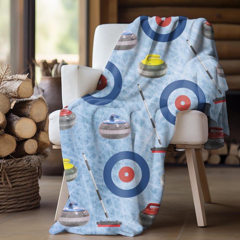 Personalized Curling Gift Custom Ice Curler Blanket With Name Curling ...