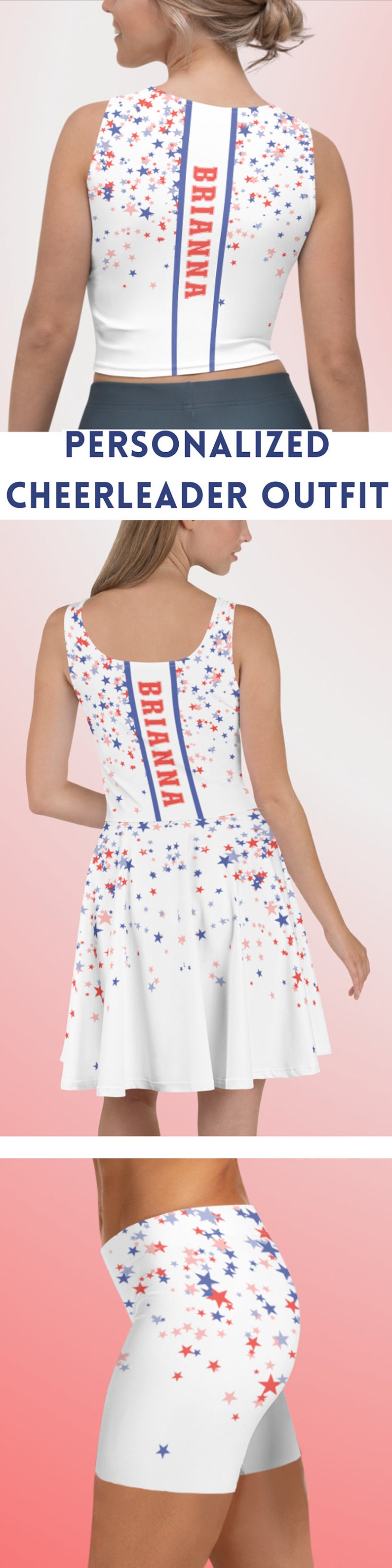 Personalized Cheerleader Team Outfit Custom Cheer Gift Cheerleading ...