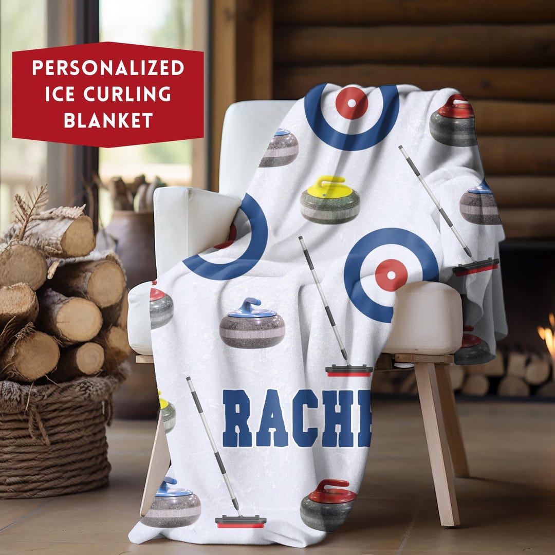 Personalized Curling Gift Custom Ice Curler Blanket With Name Curling ...