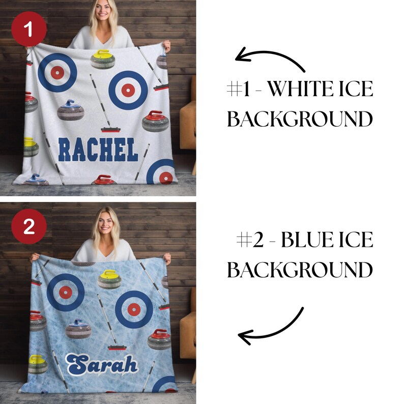 Personalized Curling Gift Custom Ice Curler Blanket With Name Curling ...
