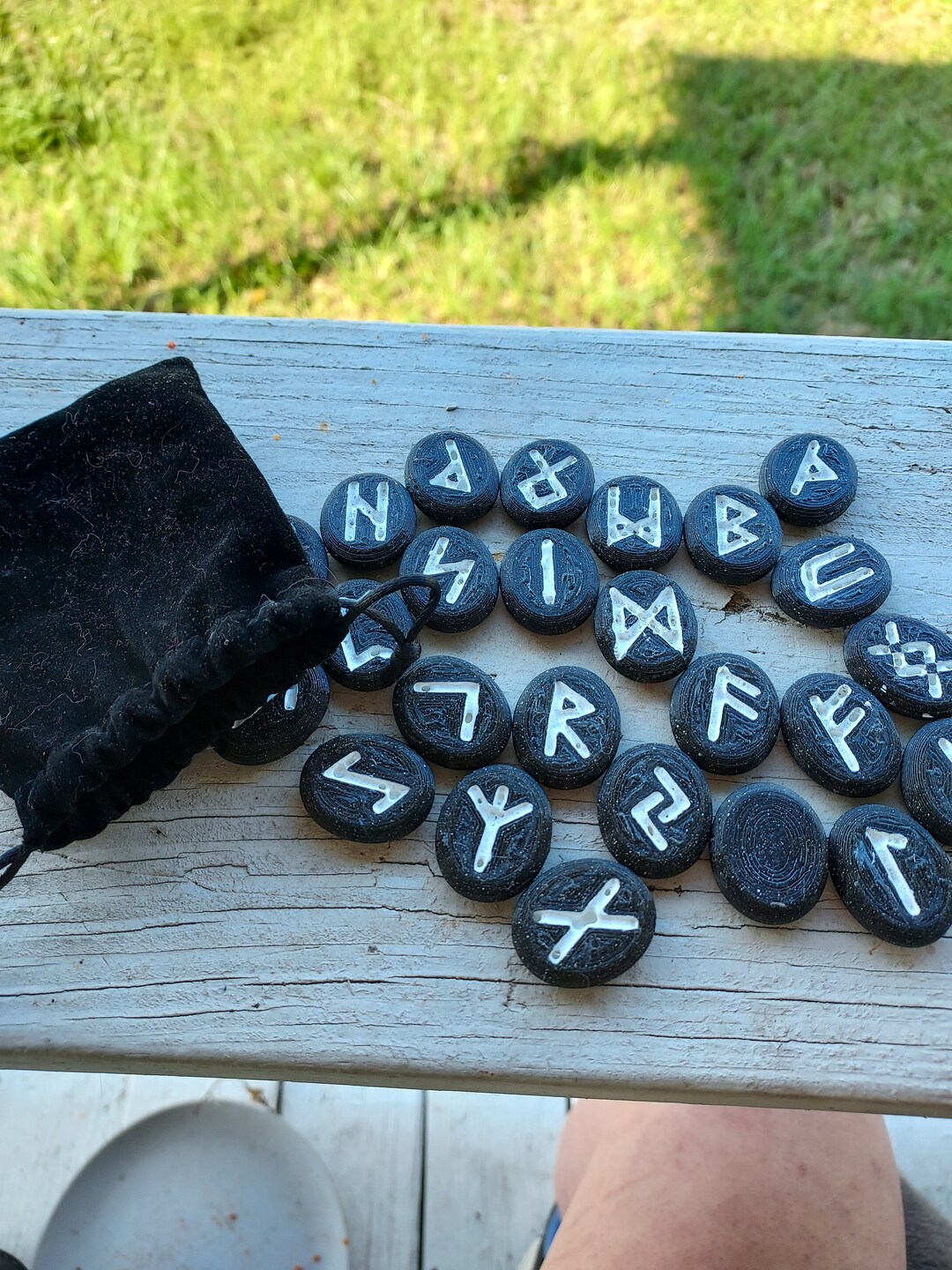Runes 3D Printed in Sparkling Black - Etsy