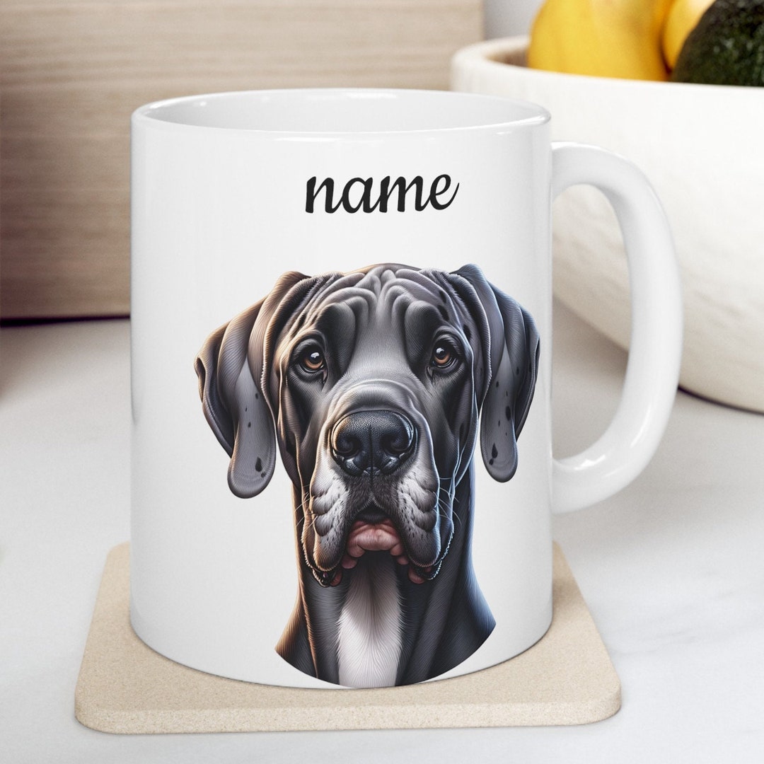 Great Dane Mug Custom Name Custom Dog Mug Dog Coffee Cup Personalized ...