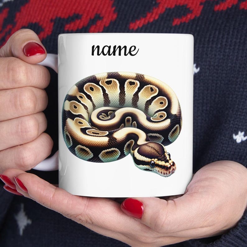 Custom Ball Python Mug: Personalized Reptile Coffee Cup, Snake Lover ...
