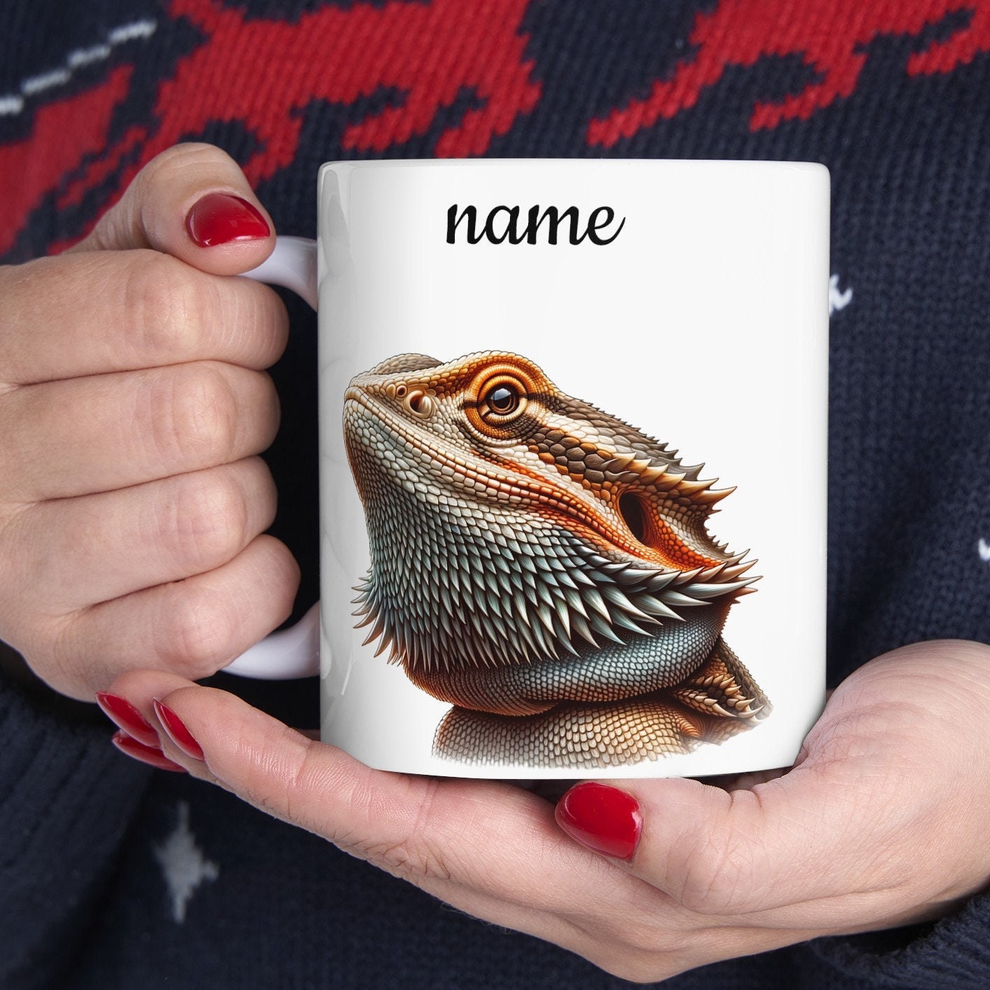 Bearded Dragon Mug Custom Name Custom Reptile Mug Lizard Coffee Cup ...