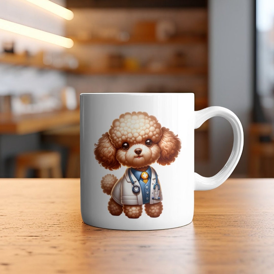 Poodle Doctor Mug Cute Coffee Cup Best Gift for Dad Birthday or Fathers ...