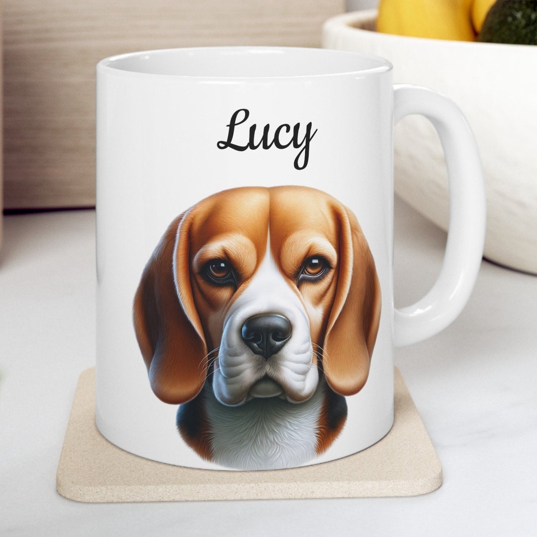 Beagle Mug Custom Name Custom Dog Mug Dog Coffee Cup Personalized Pet ...