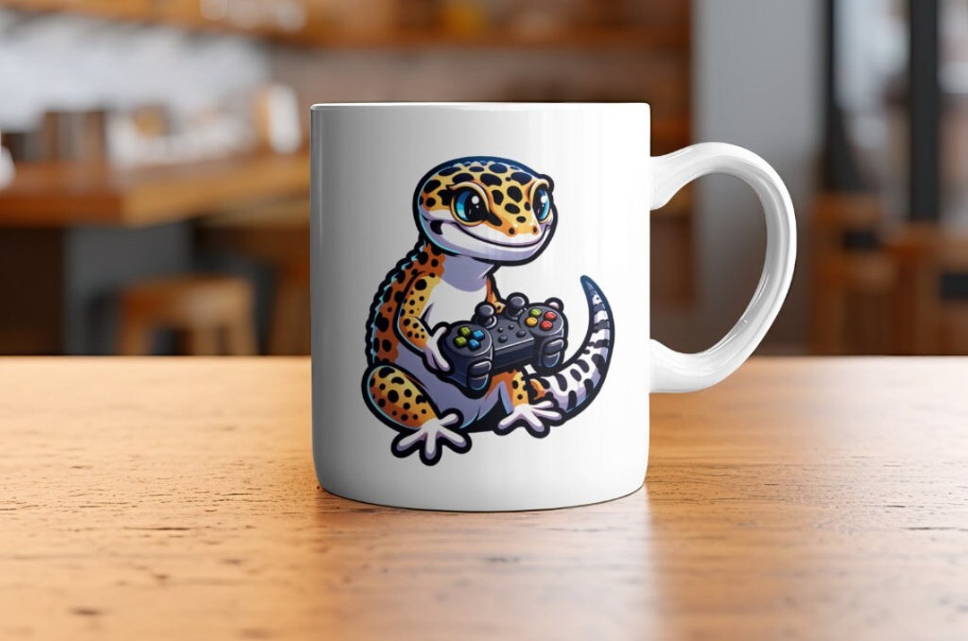 Leopard Gecko Gamer Mug Best Gift for Reptile-loving Dads Ideal for ...