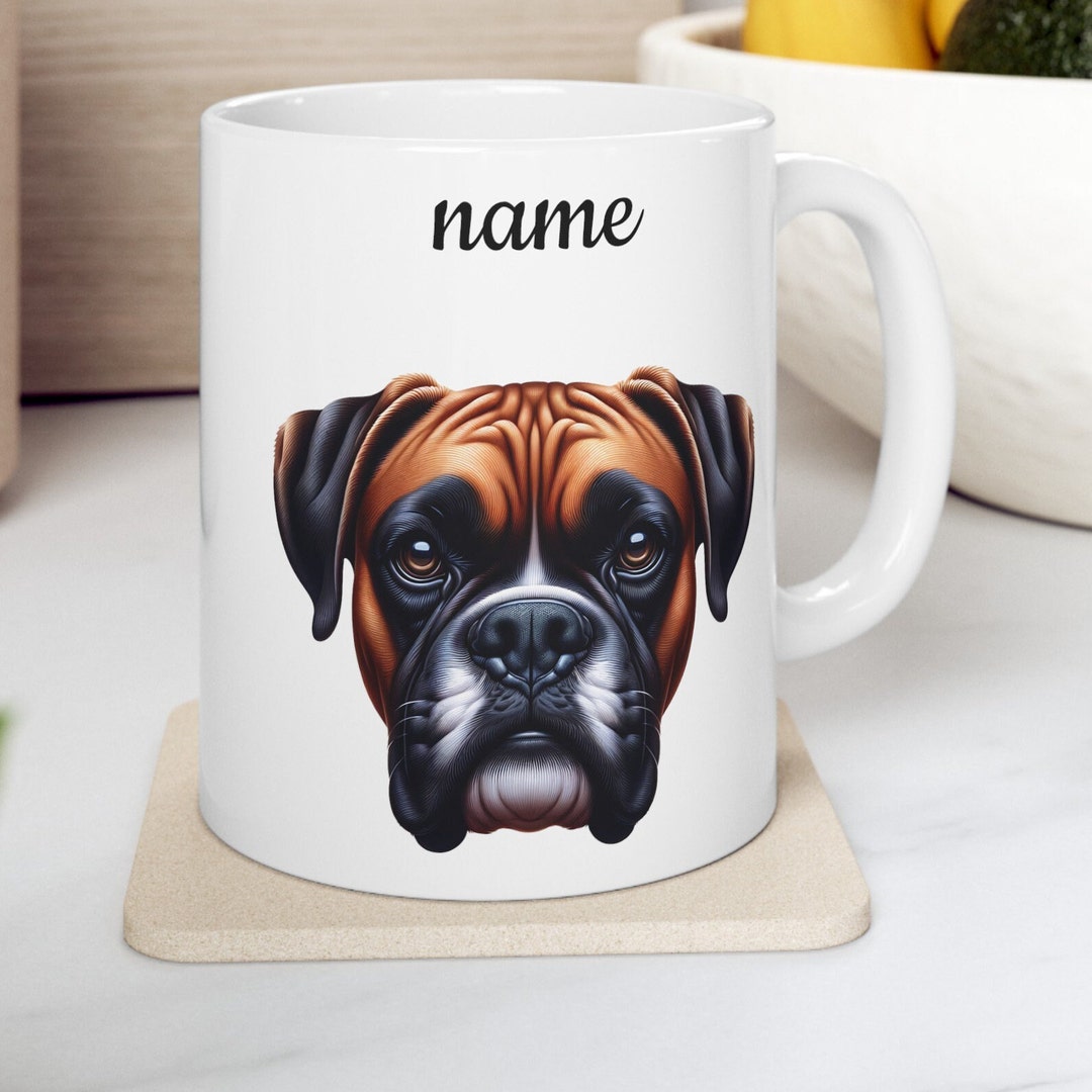 Boxer Mug Custom Name Custom Dog Mug Dog Coffee Cup Personalized Pet ...