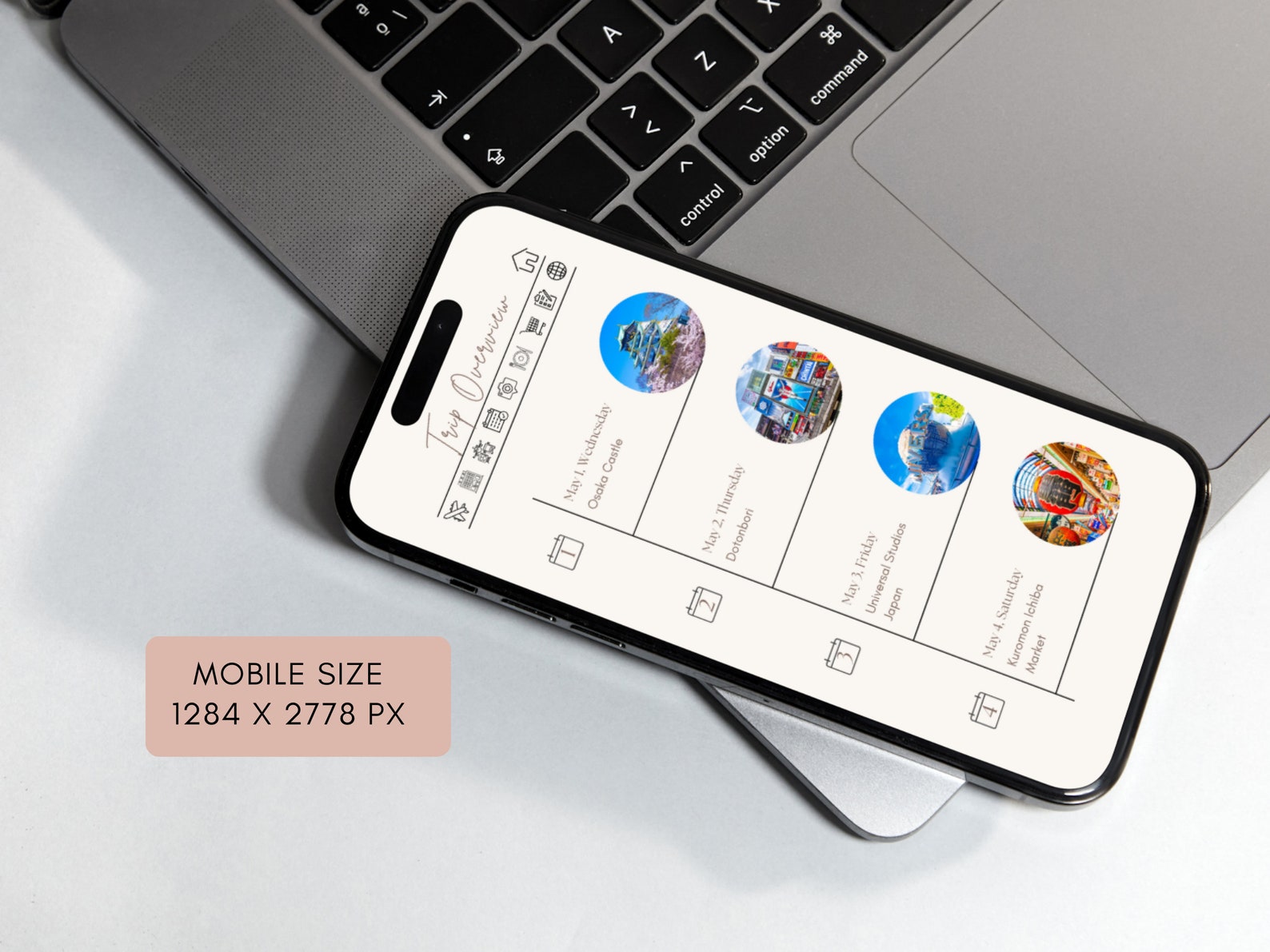 Travel Itinerary Template Osaka Travel Planner Mobile Template Download ...