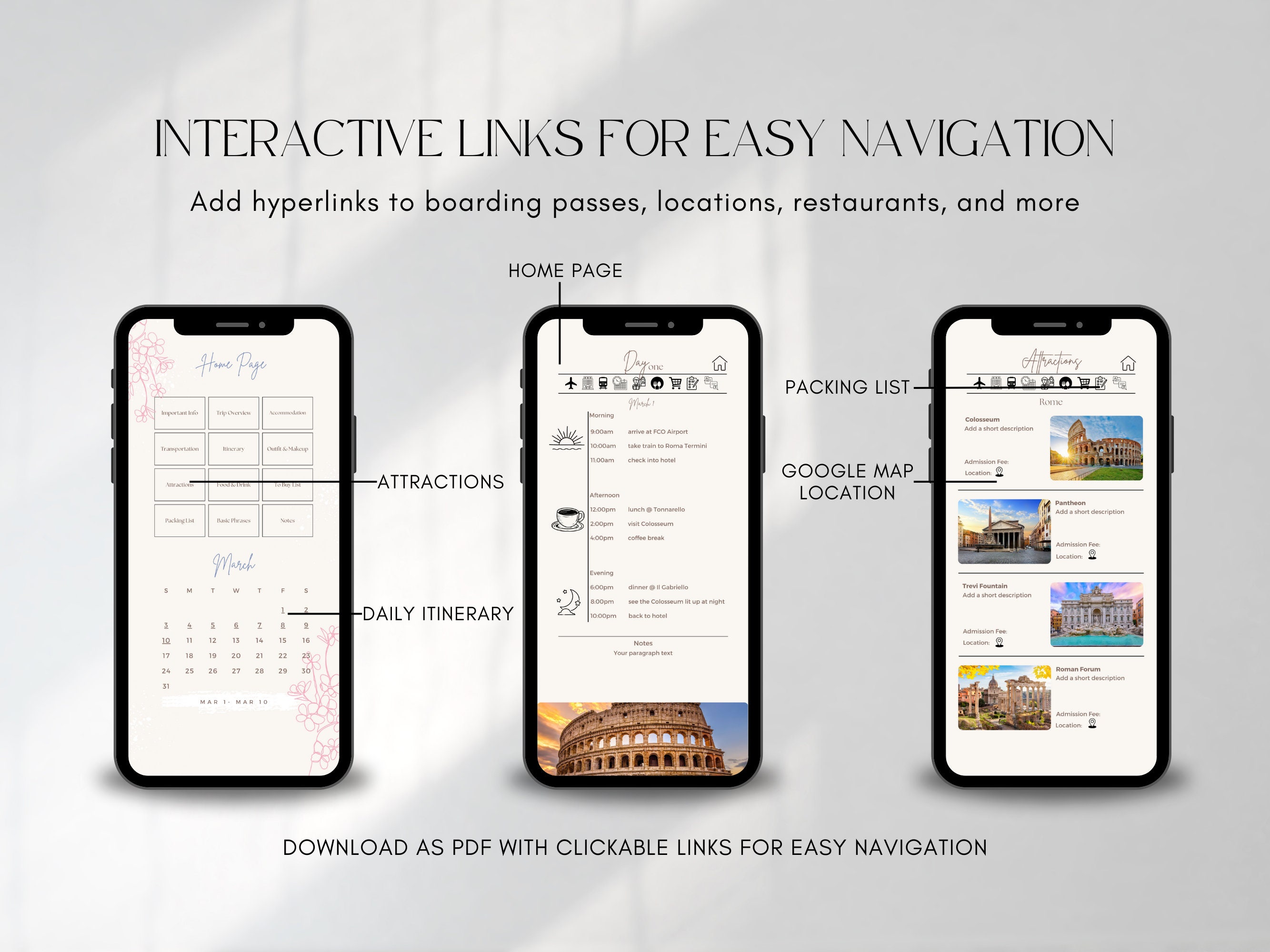 Italy Travel Planner Travel Itinerary Template Printable Travel Guide ...